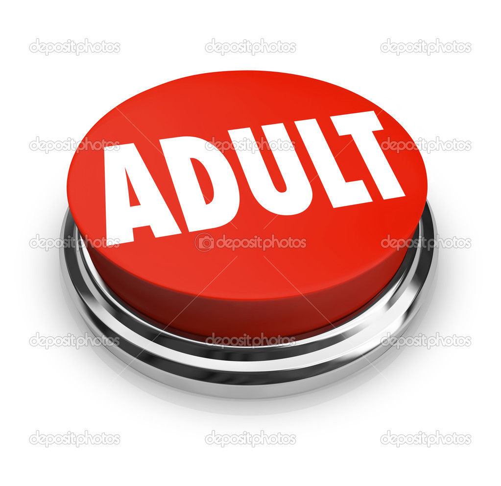 Adult Word Red Button Mature Restricted Content Stock Photo by ...