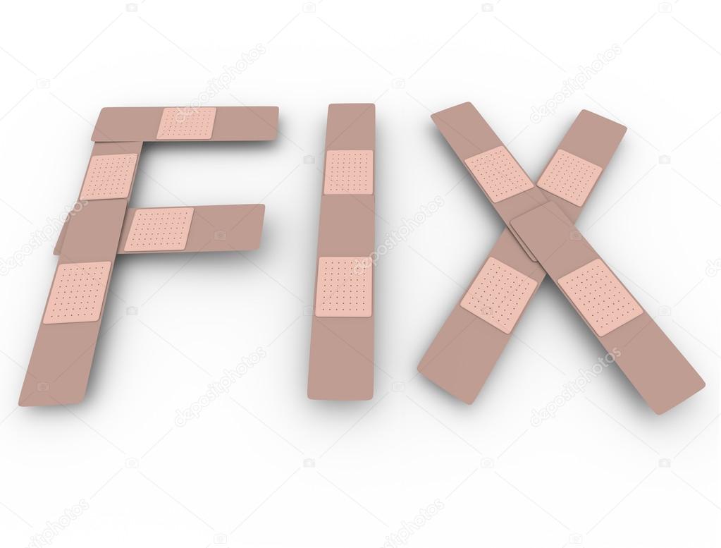 Fix Word Bandages Temporary Solution Problem Solved Stock Photo by ...