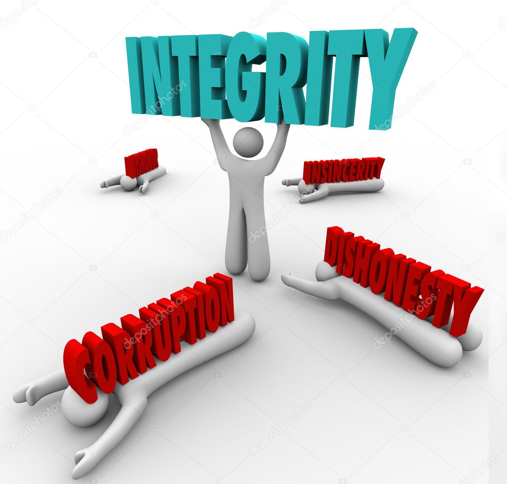 Integrity Person Lifting Word Competitive Advantage Best Leader — Stock ...