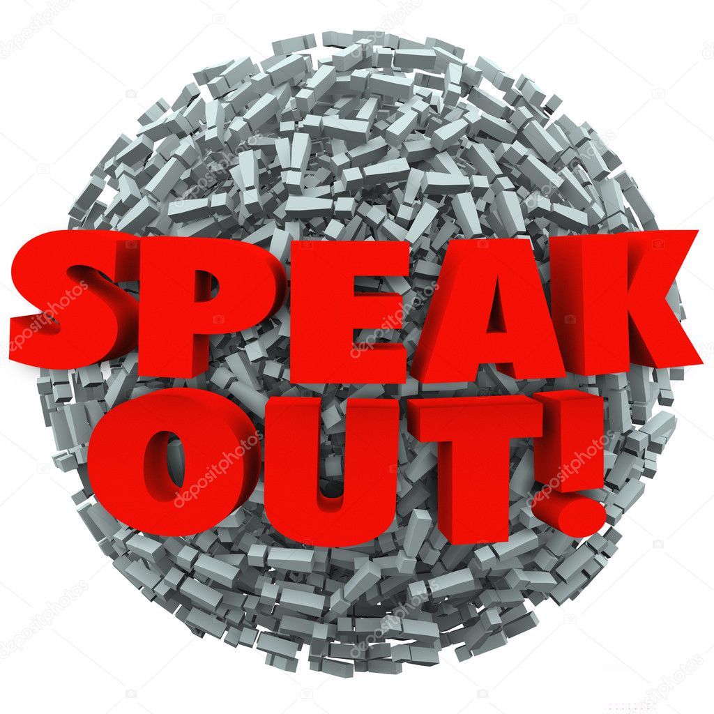 Speak Out Exclamation Point Mark Ball Spread Message Opinion — Stock ...