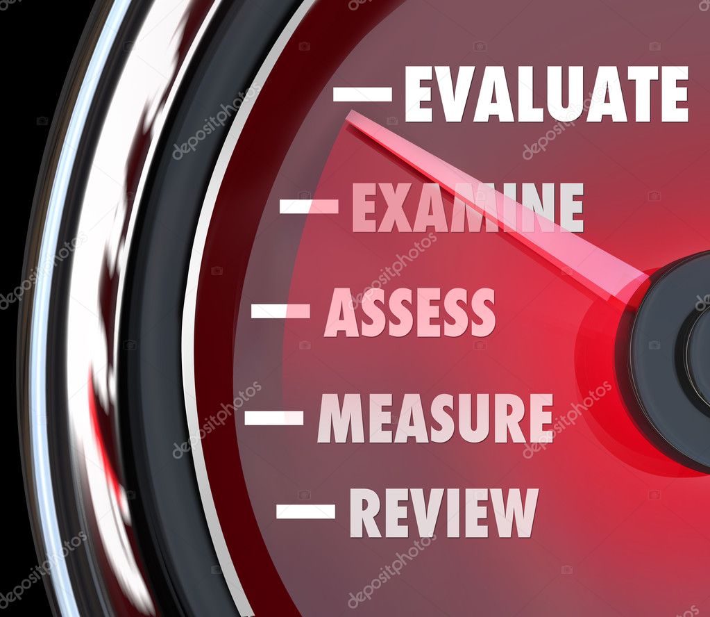 Performance Review Evaluation Speedometer Gauge — Stock Photo ...