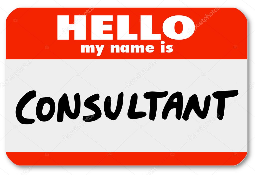 Hello My Name is Consultant Nametag Sticker Badge — Stock Photo ...