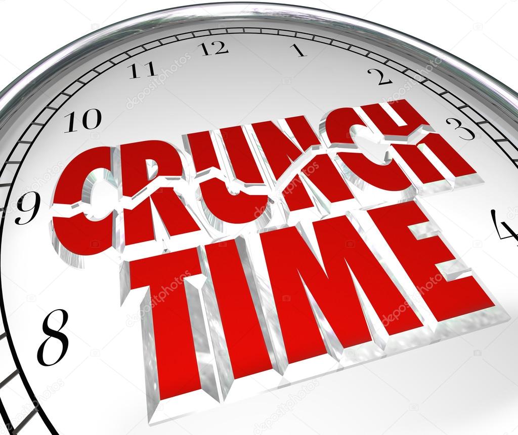 Crunch Time Clock Hurry Rush Deadline Final Moment — Stock Photo ...