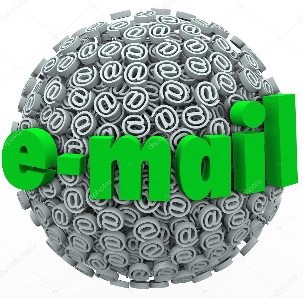 Email Word At Symbol Signs Mensaje de Correo Electrónico — Foto de ...