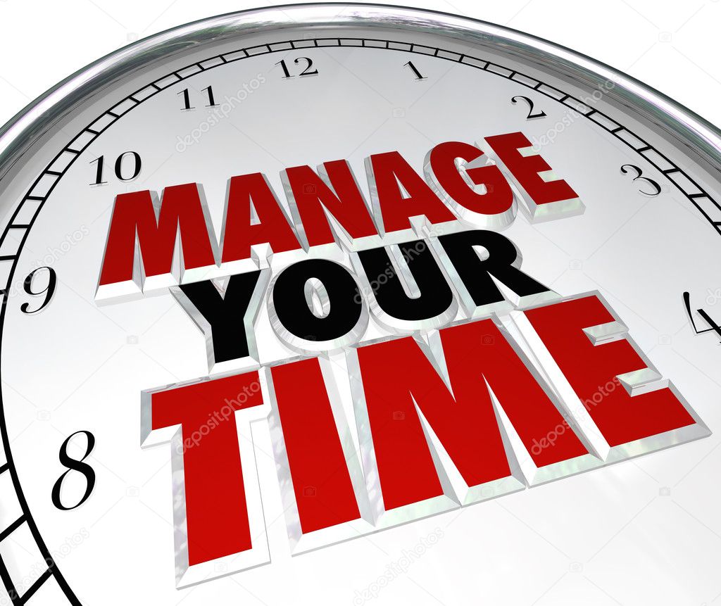 Manage Your Time Words Clock Management Efficiency — Stock Photo ...
