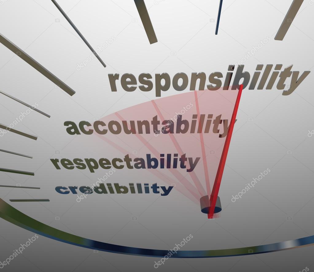 Responsibility Accountability Level Measuring Reputation Duty — Stock ...