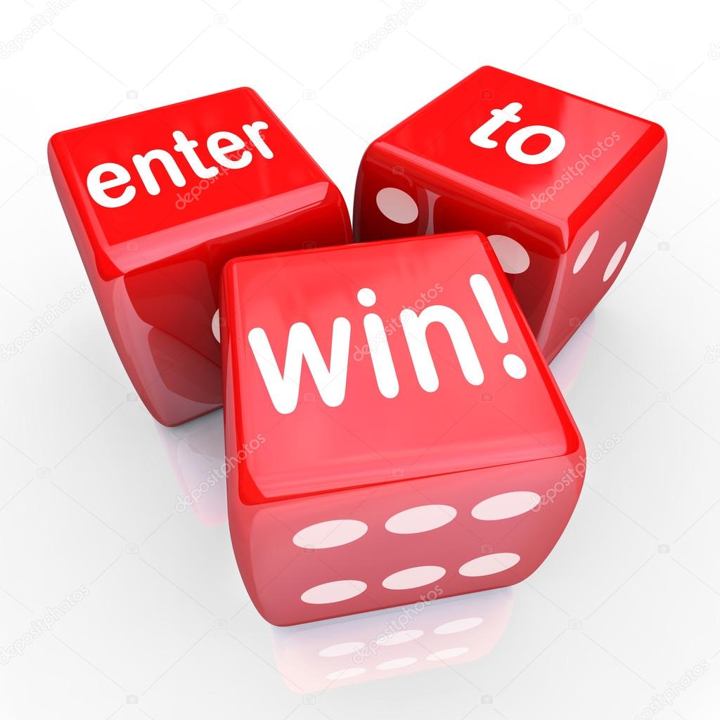 Enter To Win 3 Red Dice Contest Winning Entry — Stock Photo © iqoncept ...