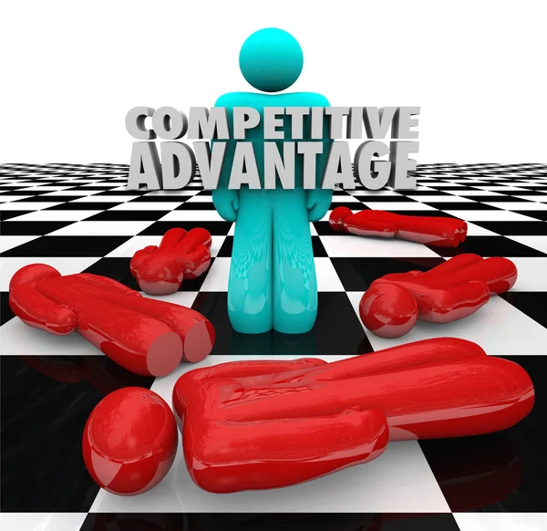 Competitive Advantage People Winner Stands Alone — Stock Photo ...