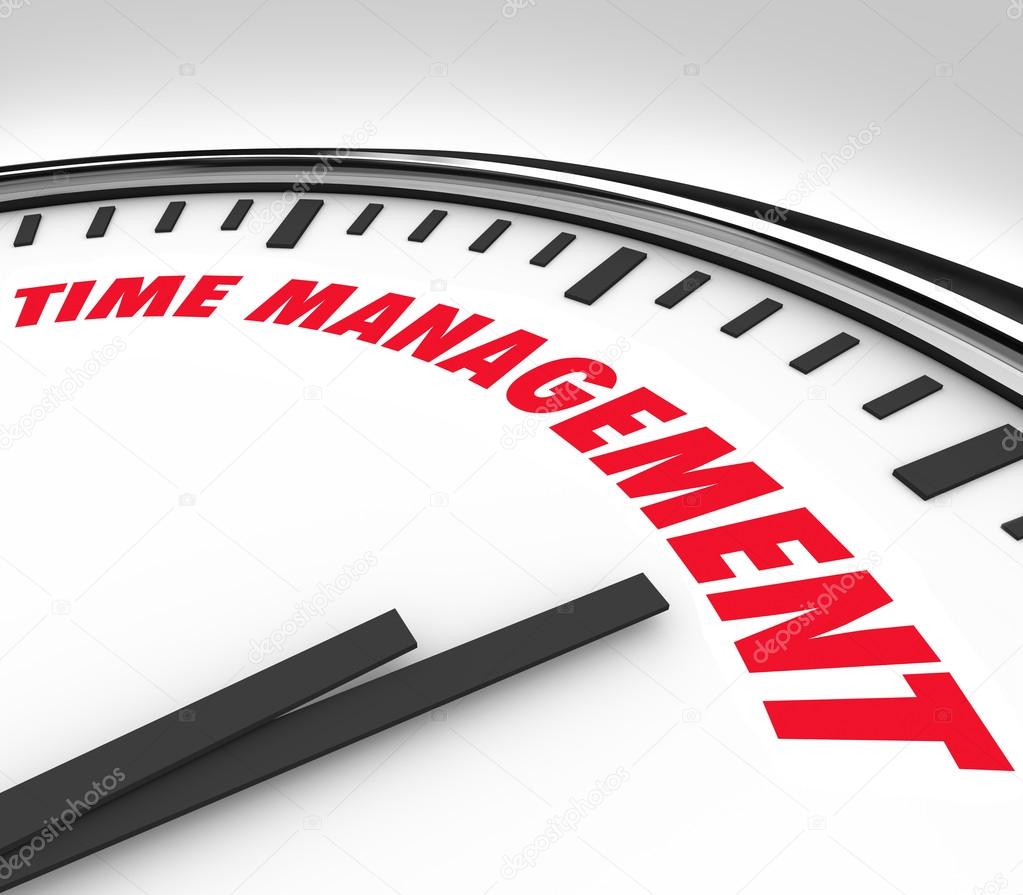 Time Management Words Clock Timer Managing Hours — Stock Photo ...