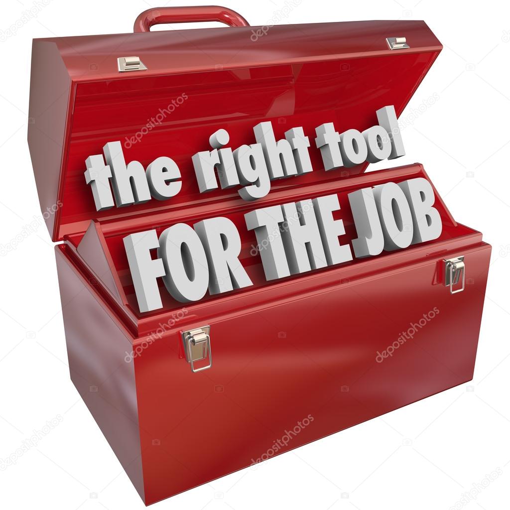 The Right Tool for the Job Toolbox Experience Skills Stock Photo by ...