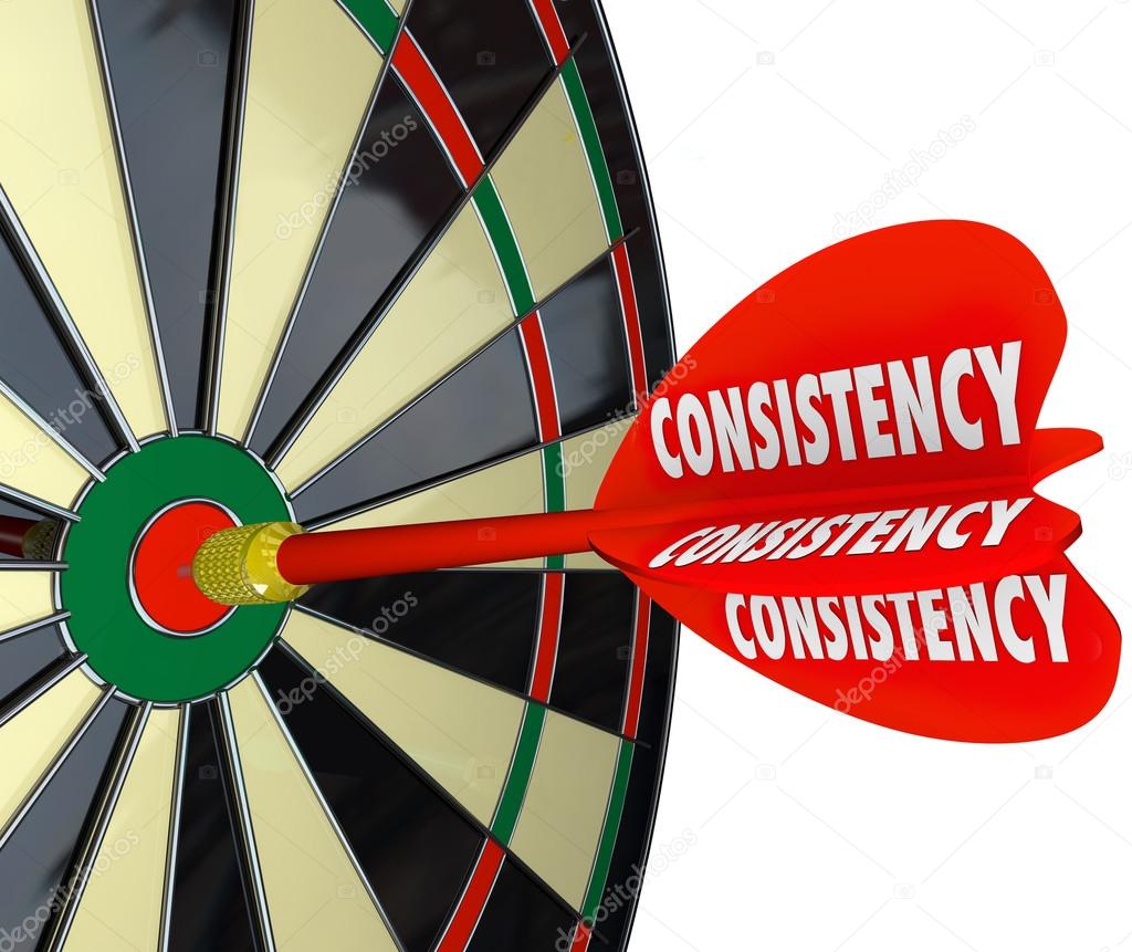 Consistency Dependable Reliable Perfect Score Dart Board — Stock Photo ...