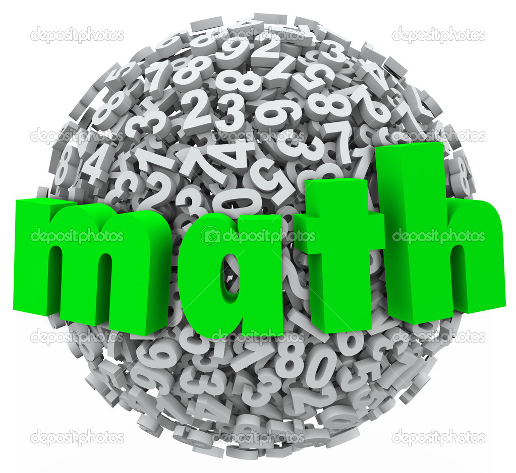 Math Ball Sphere Numbers Addition Multiplication 3d Data — Stock Photo ...