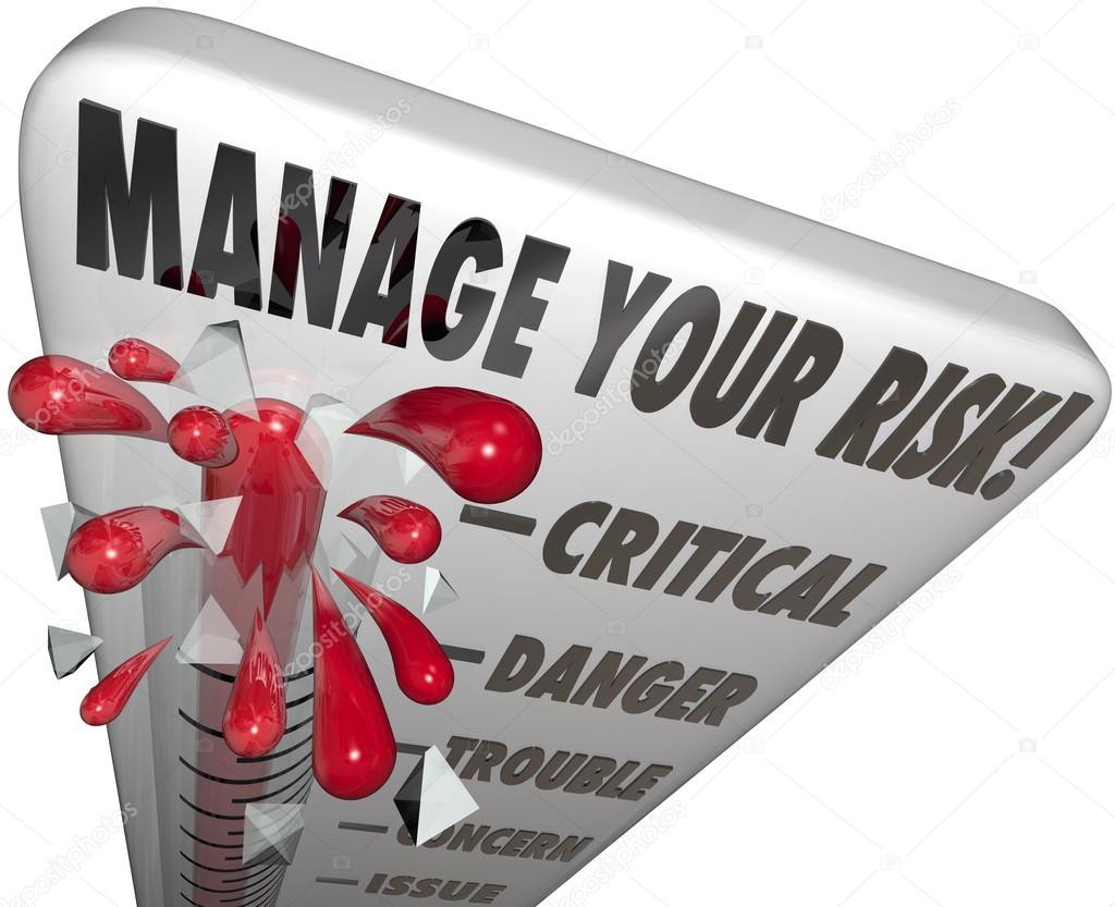 Manage Your Risk Thermometer Management Limit Danger Stock Photo by ...