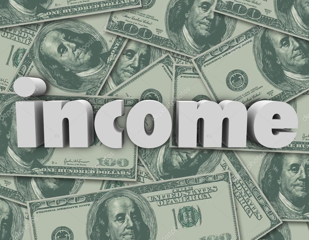 Income Word Hundred Dollar Bills Pile Stock Photo by ©iqoncept 46007623