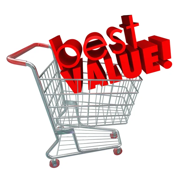 Sell Value Not Price 3D red words in a store shopping cart Stock Photo ...