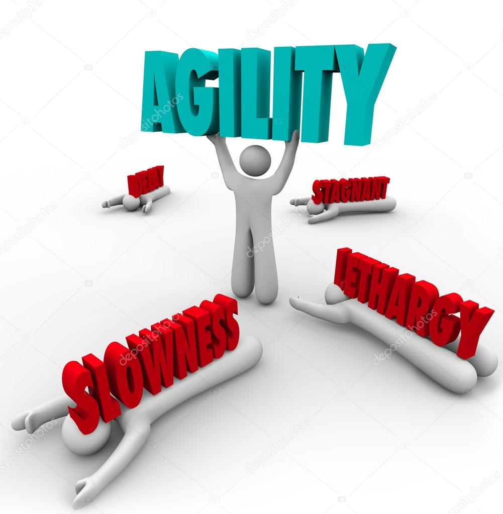 Agility Person Lifting Word Survival Fast Action — Stock Photo ...