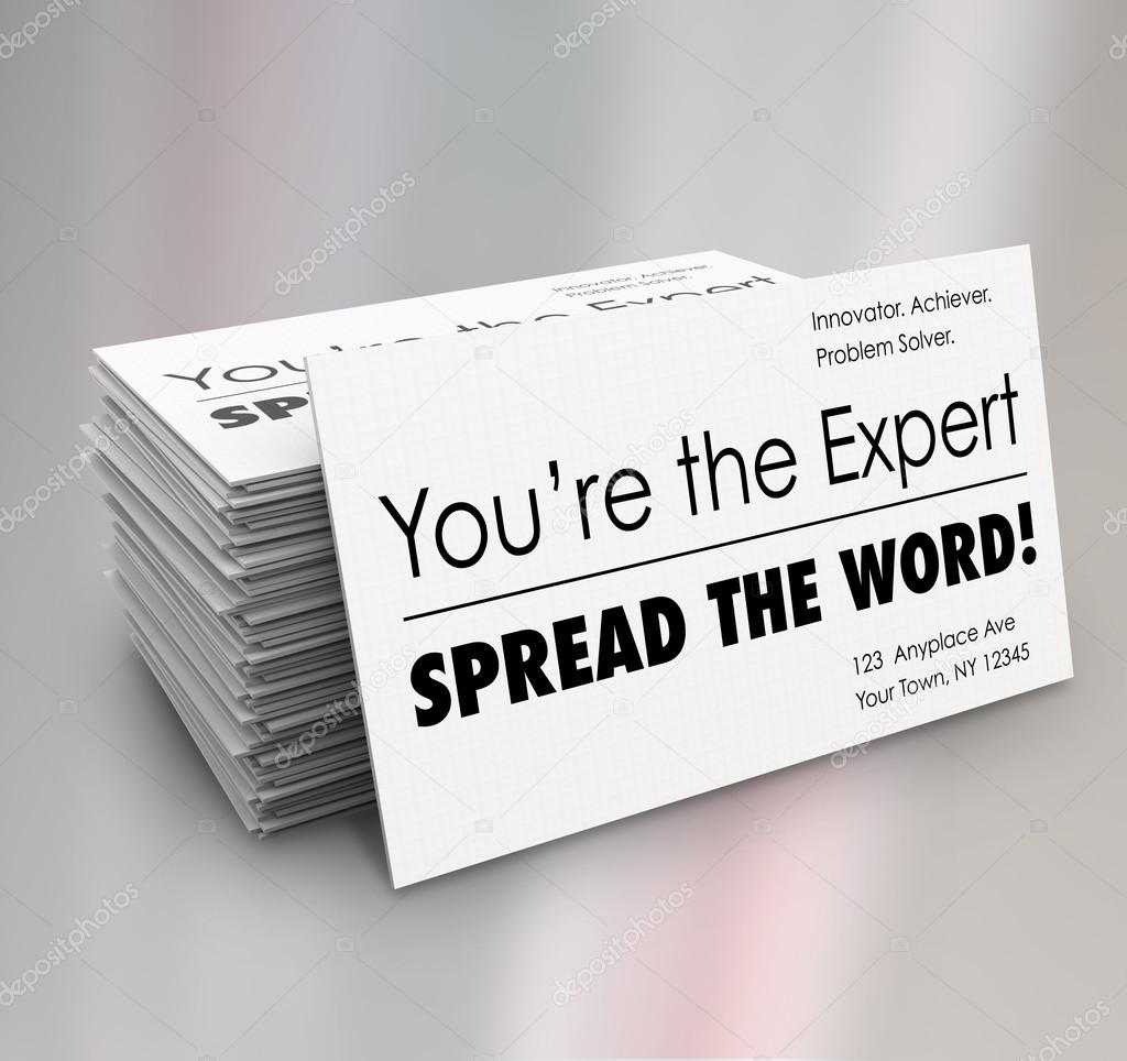 "You're the Expert Spread Word" Business Cards — Stock Photo © iqoncept ...