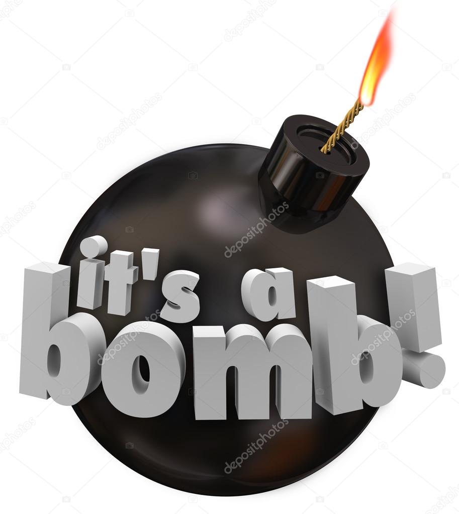 Its a Bomb Round Cannonball Words Explosion Bad Review Performan ...