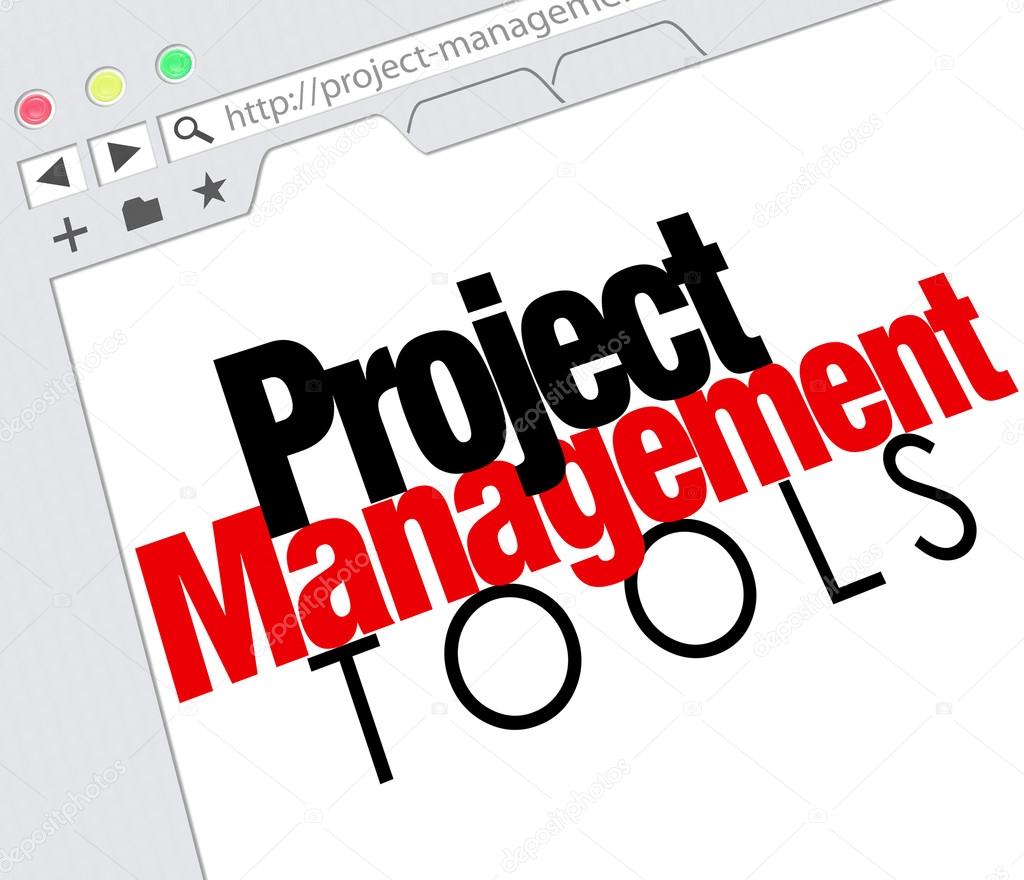 Project Management Tools words on a website screen — Stock Photo ...