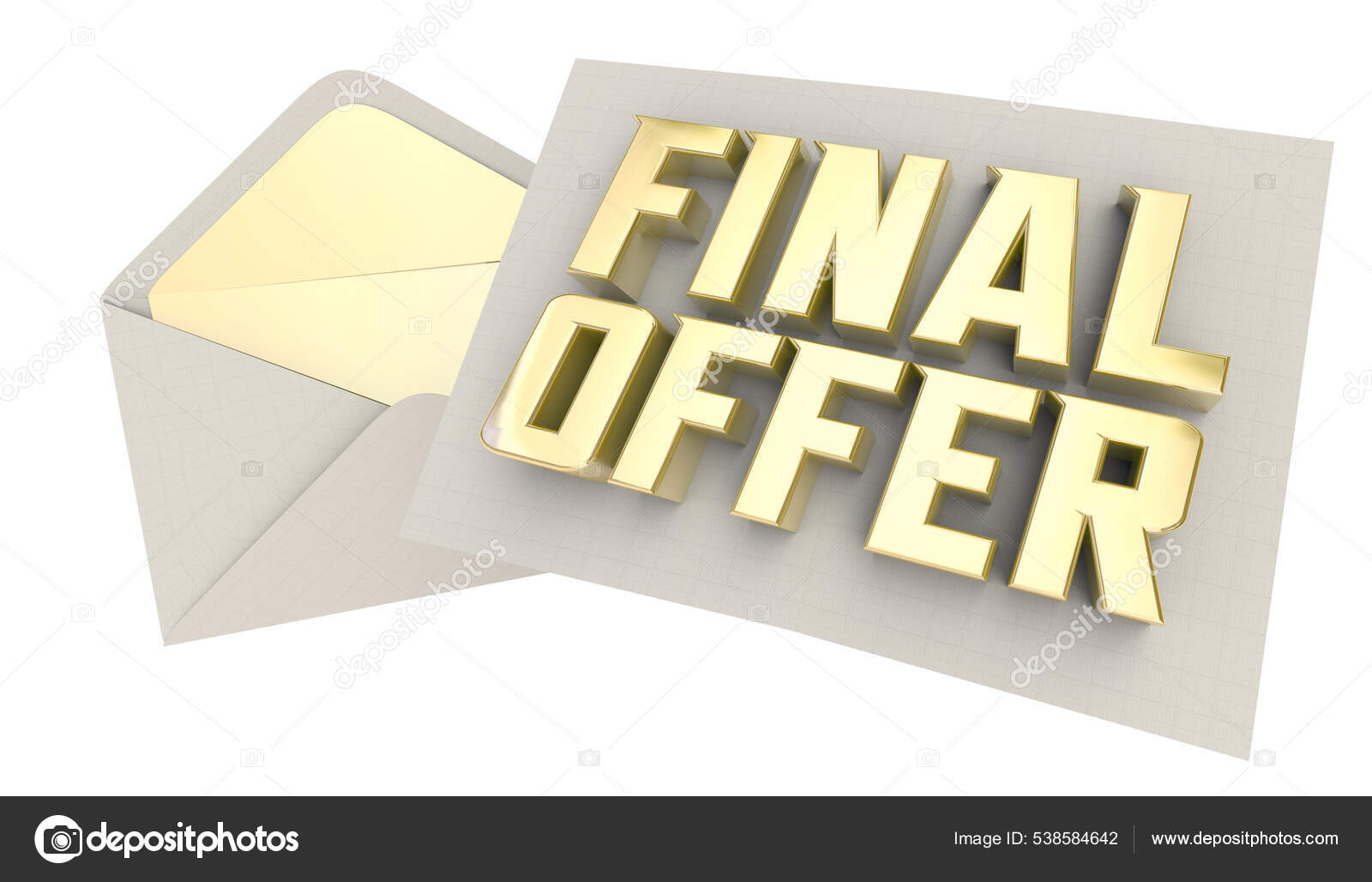 Final Offer Letter Envelope Sale Negotiation Animation Stock Photo by ...
