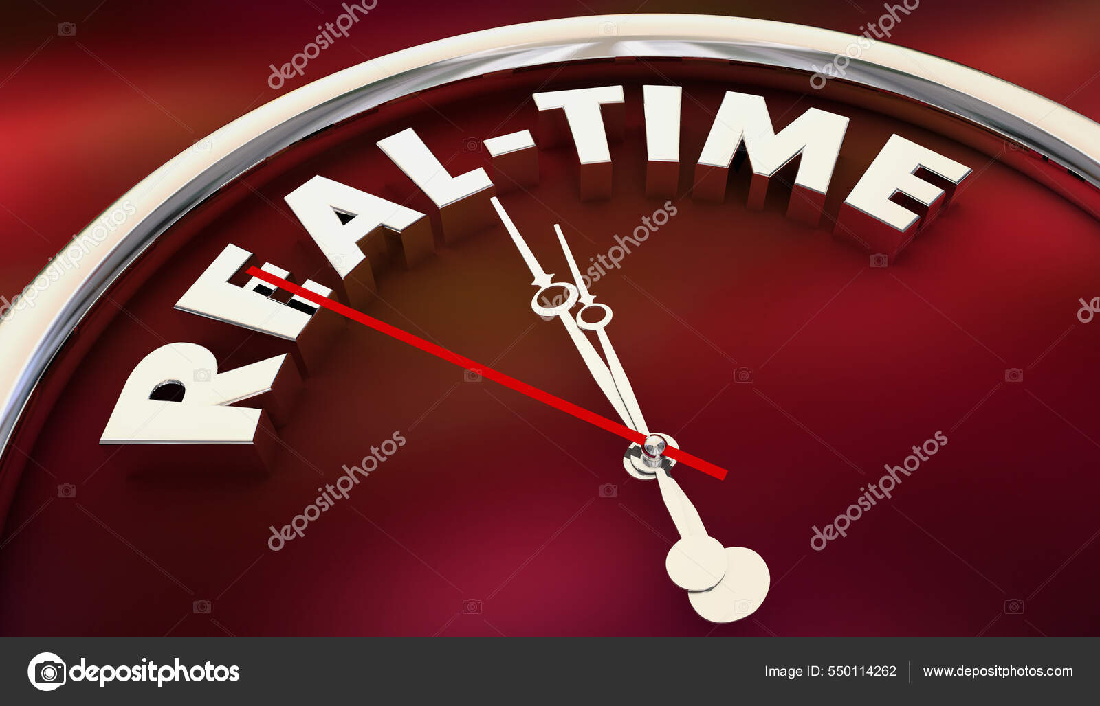 Real Time Clock Instant Immediate Response News Deadline Illustration ...
