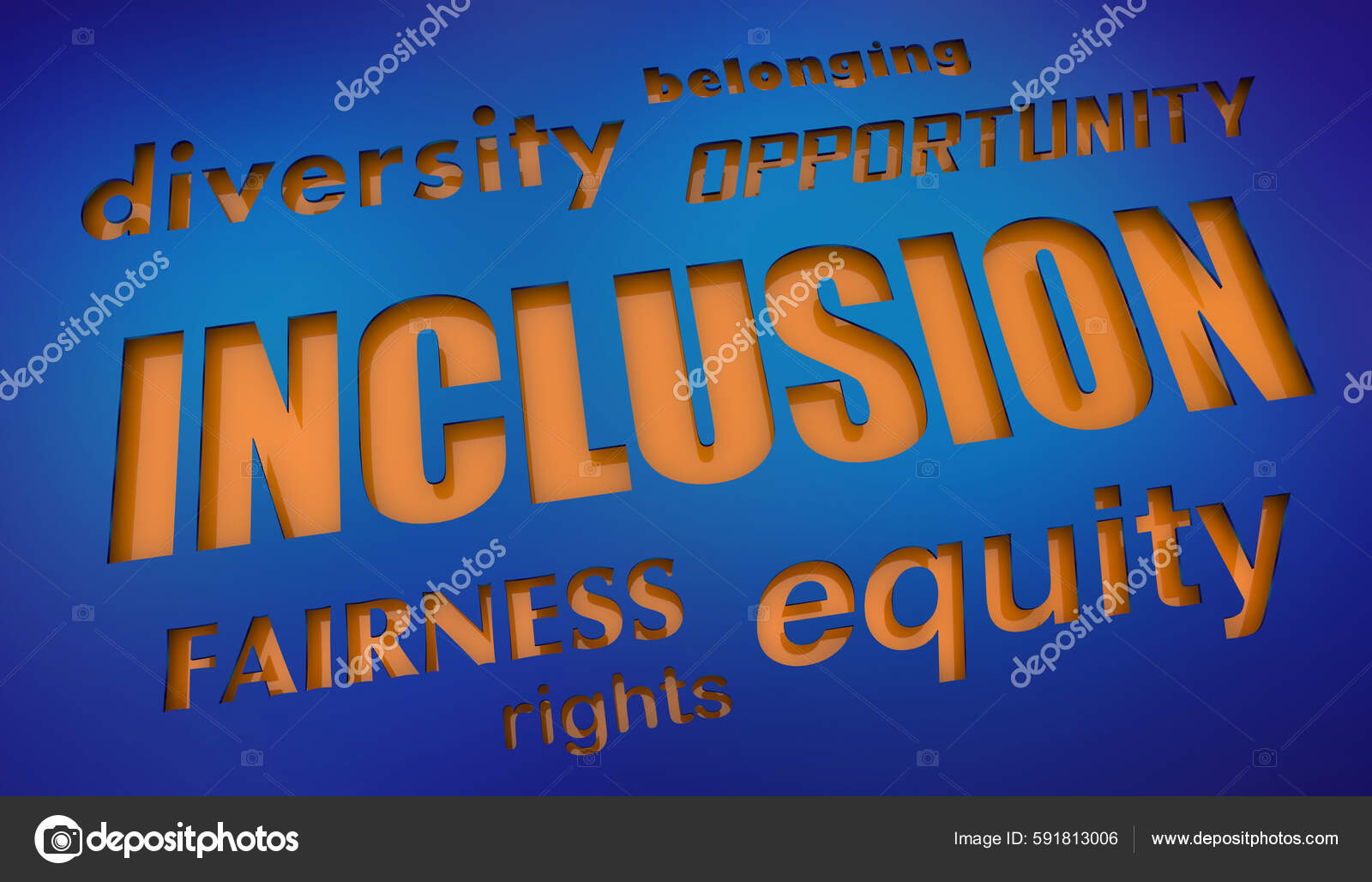 Inclusion Diversity Equity Fairness Belonging Words Illustration Stock Photo by ©iqoncept 591813006