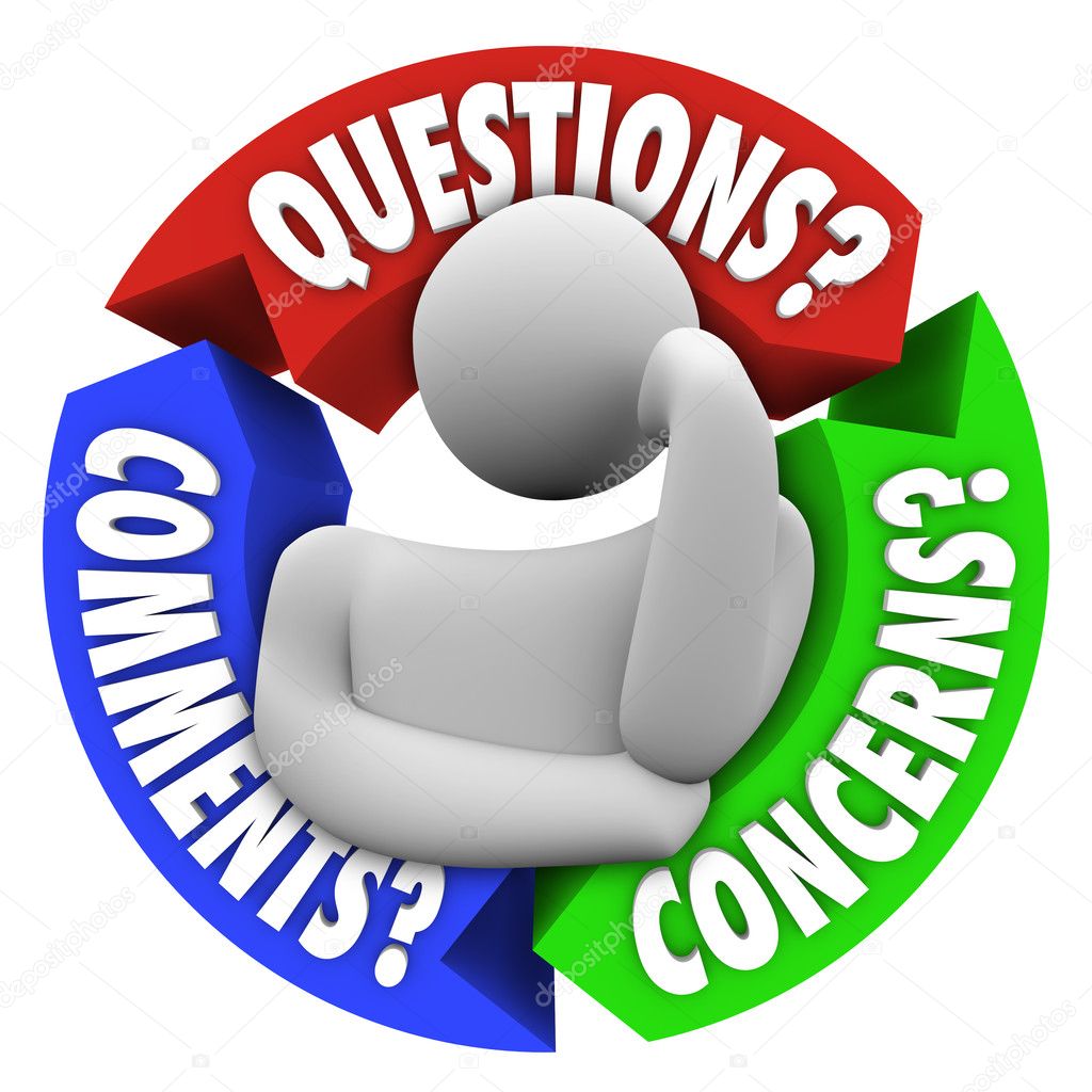 Questions Comments Concerns Customer Support Diagram — Stock Photo ...