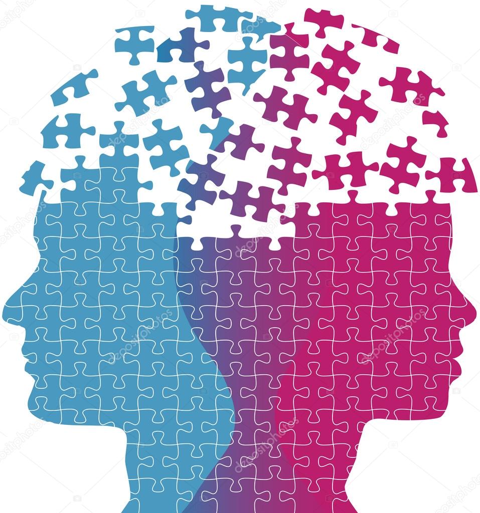 Man woman faces mind thought problem puzzle Stock Vector by ©michaeldb ...