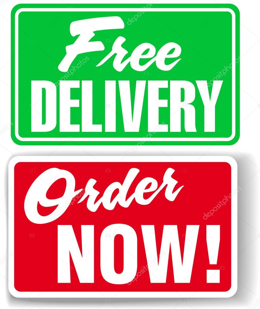 Free Delivery Order Now website ad icons signs Stock Vector Image by ...
