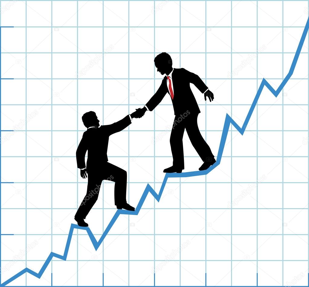 Business team help chart company growth — Stock Vector © michaeldb ...