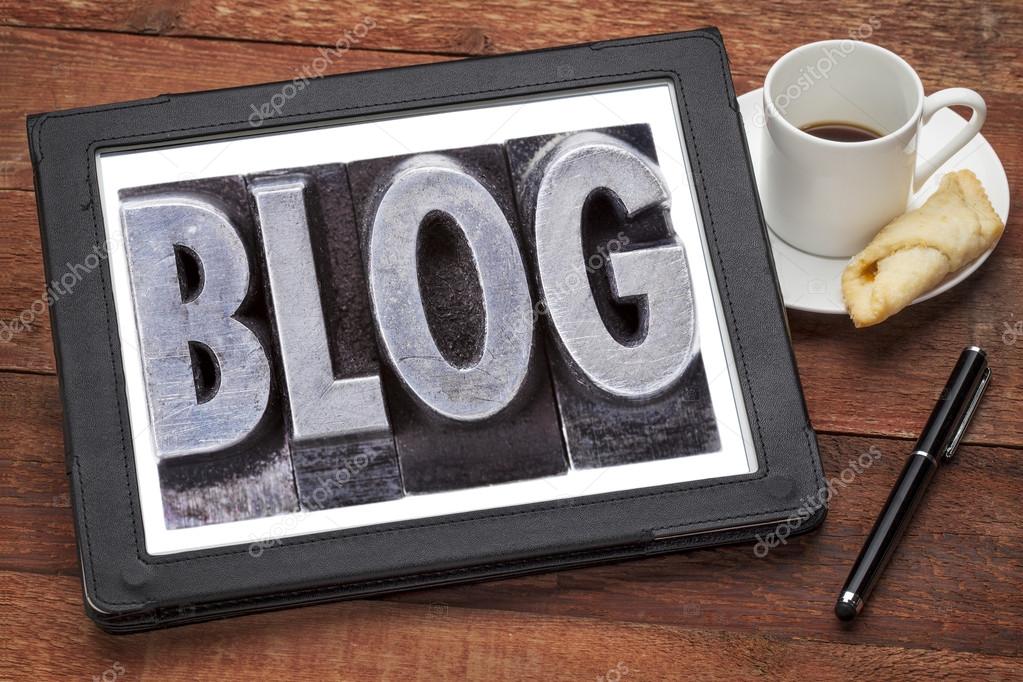 Blog word on digital tablet — Stock Photo © PixelsAway #39071463