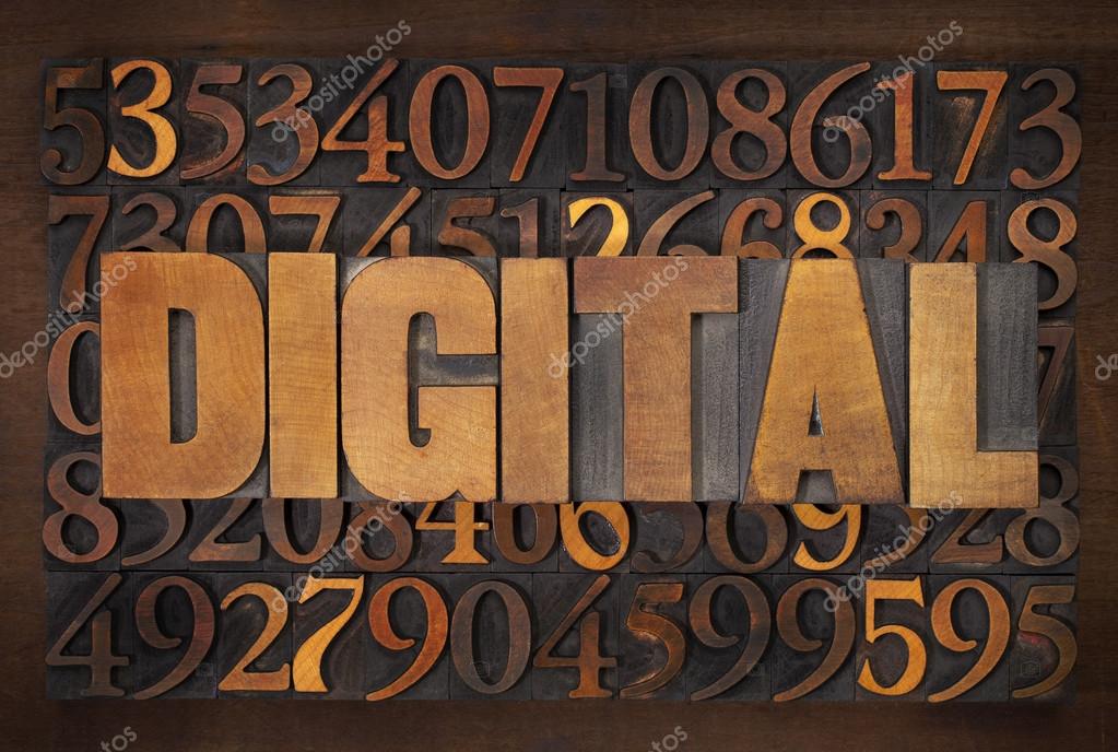 Digital word in wood type — Stock Photo © PixelsAway #42422597