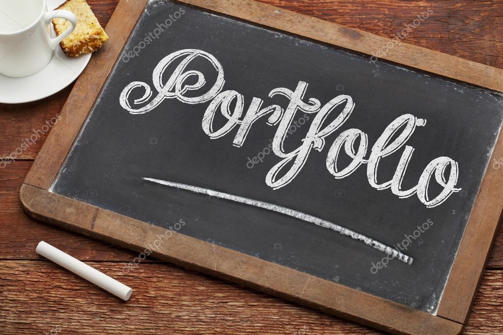 Portfolio word on blackboard — Stock Photo © PixelsAway #45975093 Portfolio word on blackboard — Stock Photo © PixelsAway #45975093