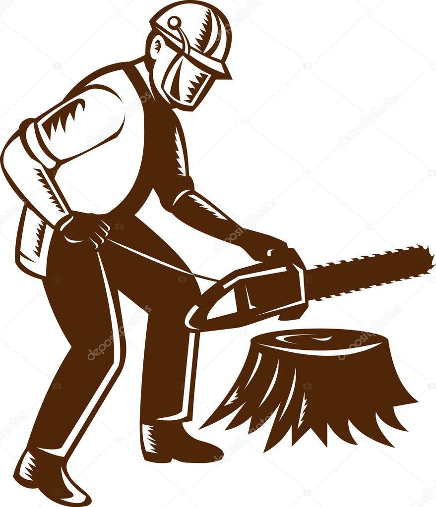 Lumberjack Tree Surgeon Arborist Chainsaw Stock Vector Image by ...