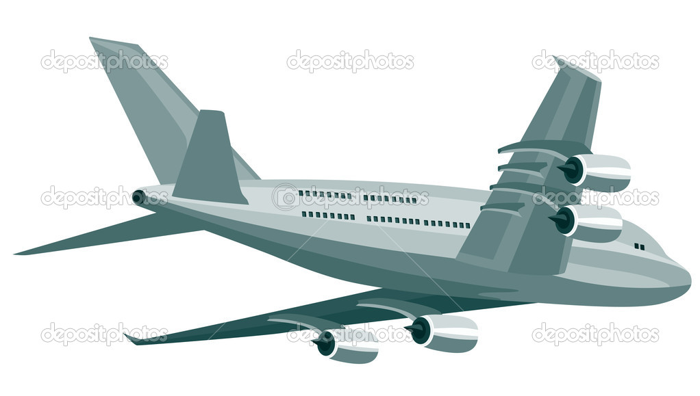 Jumbo Jet Plane Retro Stock Vector Image by ©patrimonio #13800002