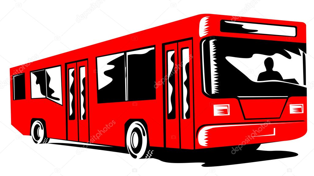 Shuttle Coach Bus Retro Stock Vector by ©patrimonio 13800304