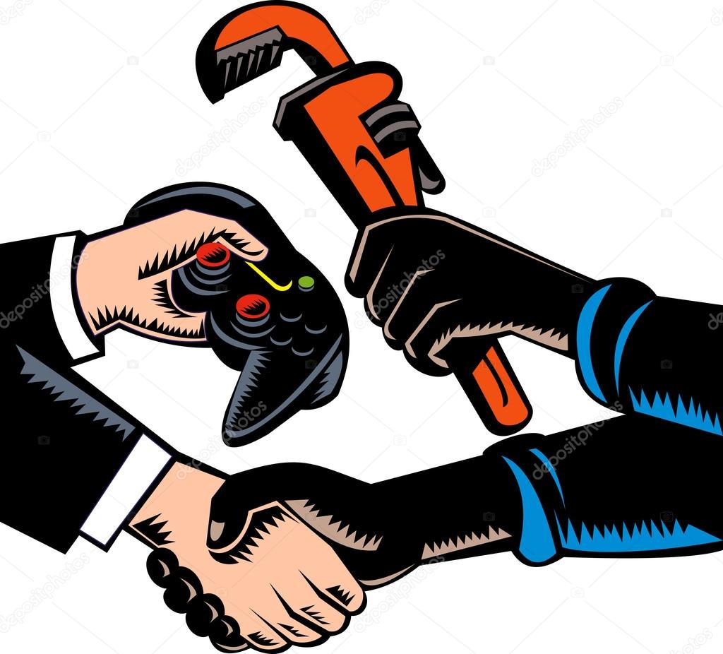 Manos trueque fontanería Gamer Game Controller Vector de stock por ...