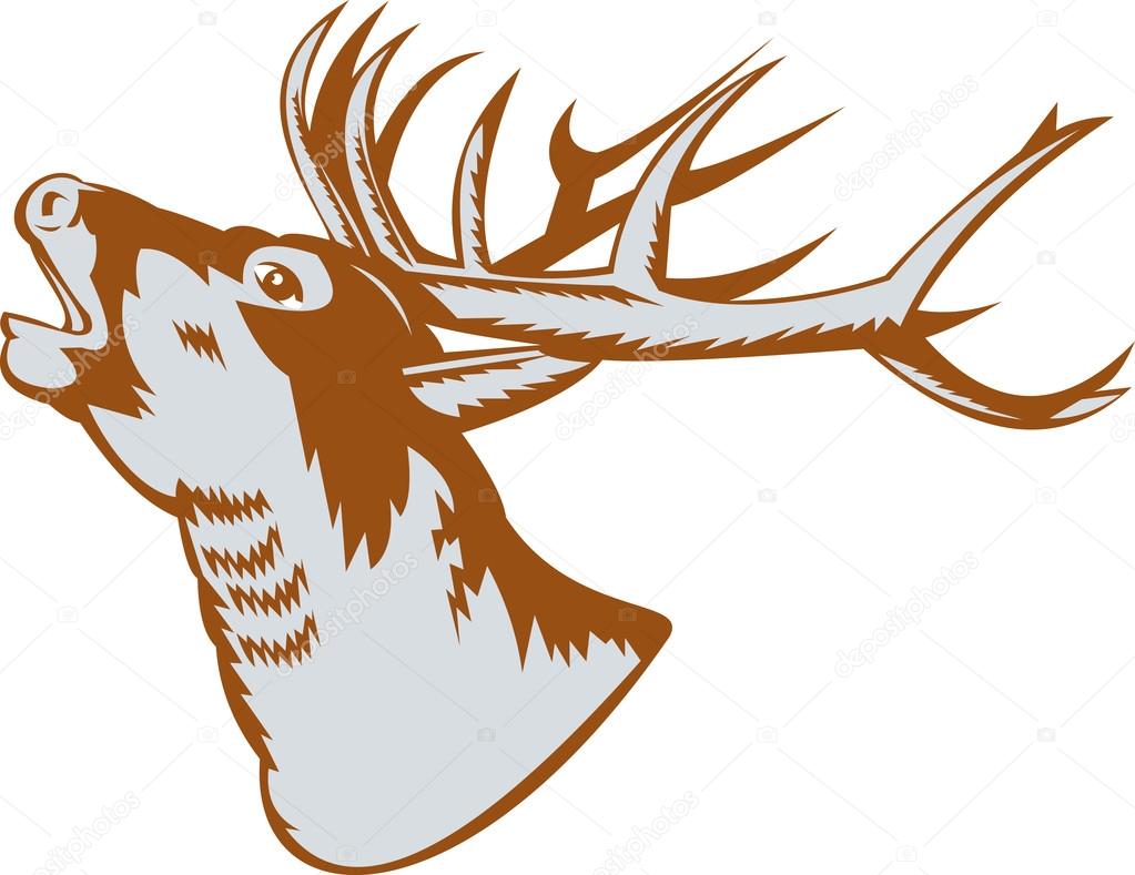Stag Deer Roaring Stock Vector Image by ©patrimonio #13802019