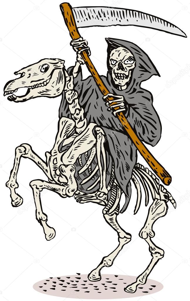 Grim Reaper Hodeskalle Tegning