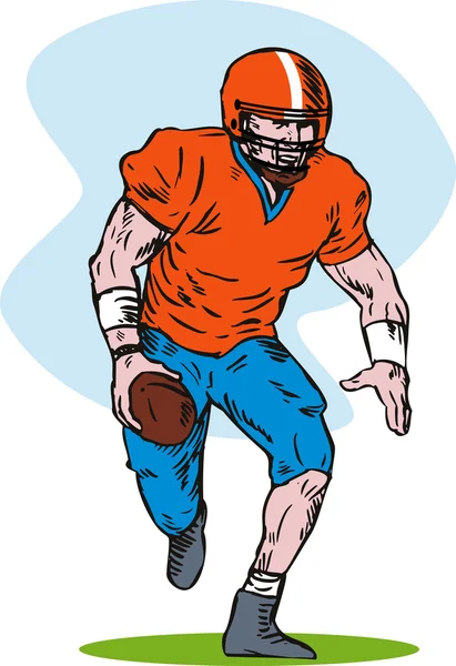 Cartoon Football Player Running