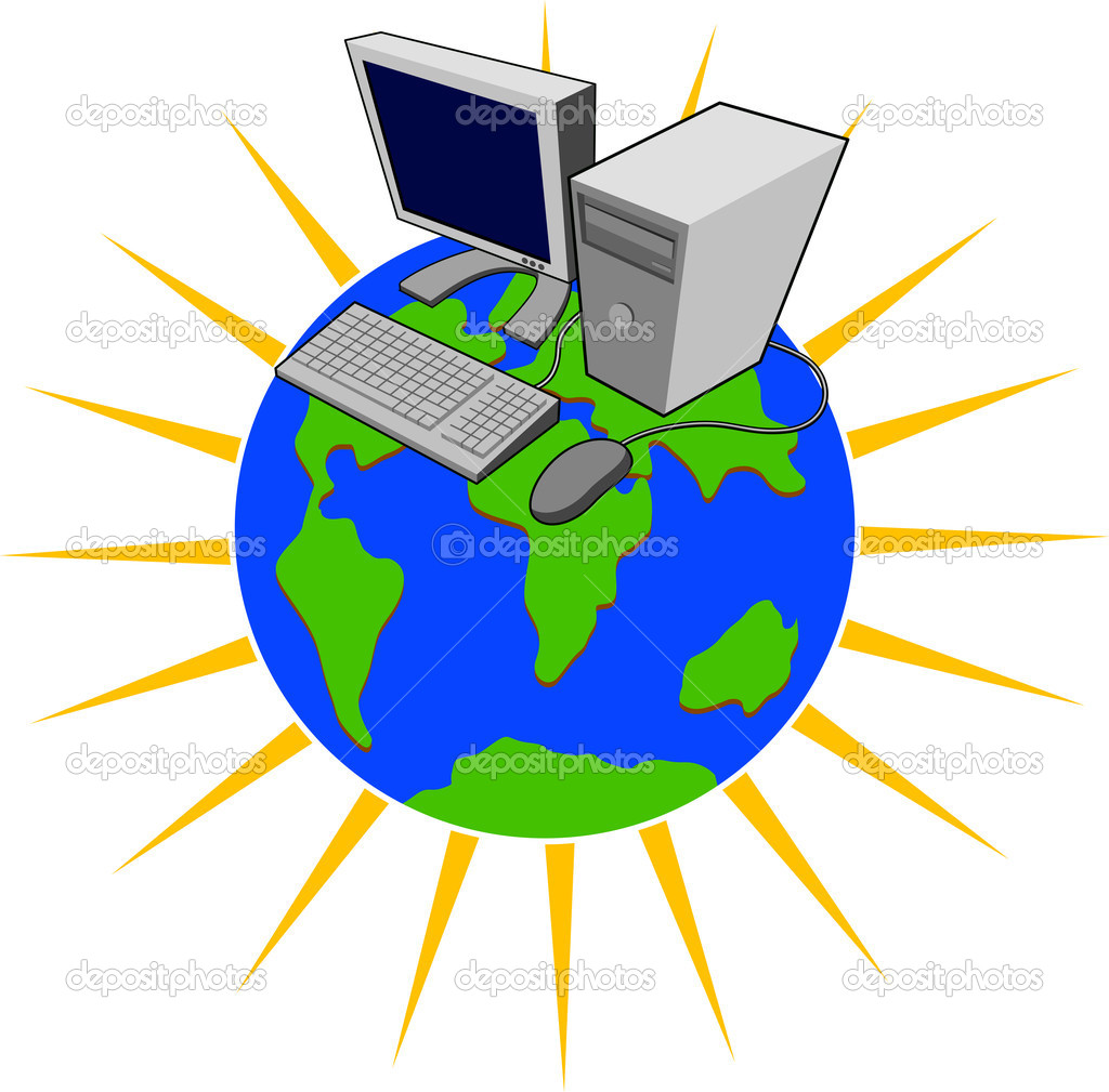 Computer on Top of Globe Stock Vector Image by ©patrimonio #29949735