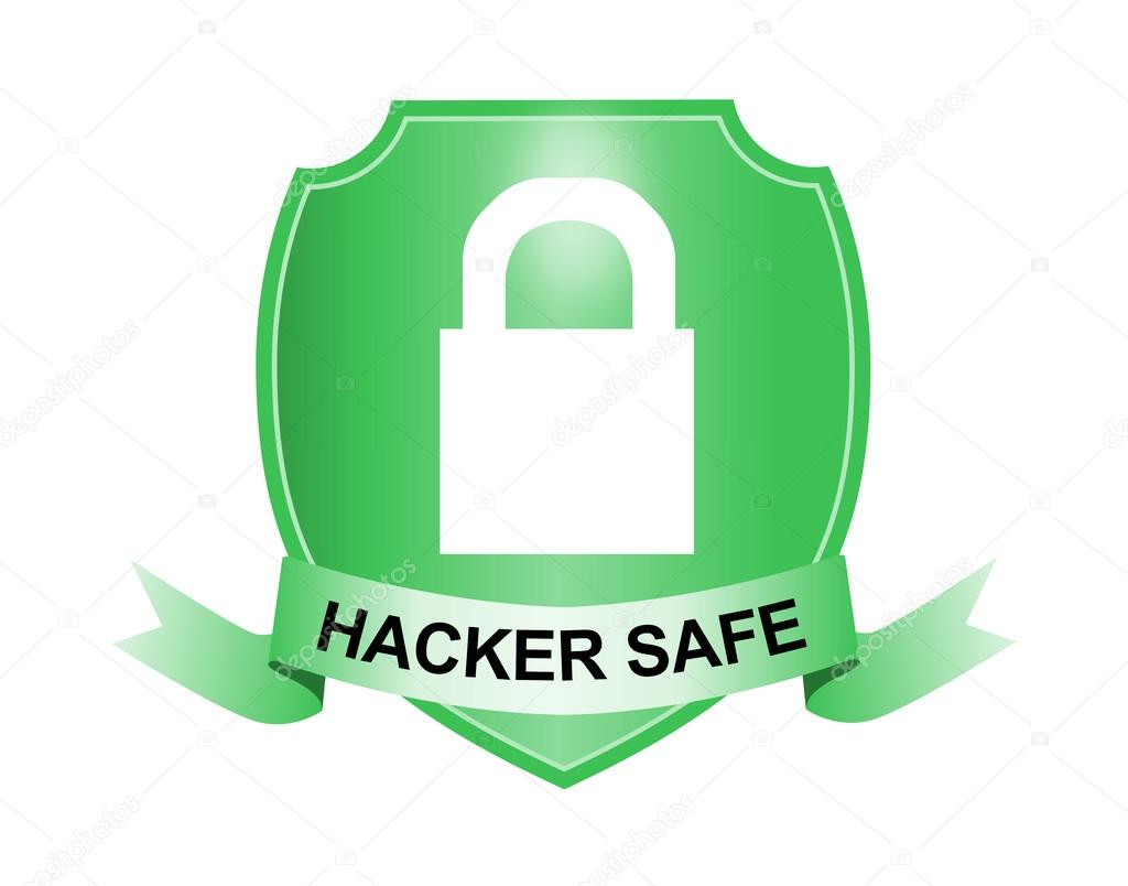 Padlock Hacker Safe Shield and Ribbon Stock Photo by ©patrimonio 30009255