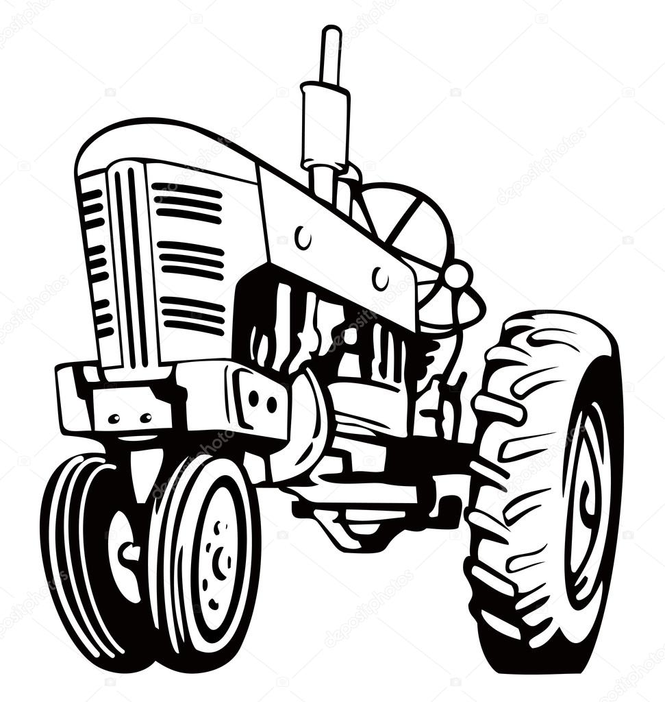 Tractor pic | Tractor Black and White — Stock Photo © patrimonio #30010693