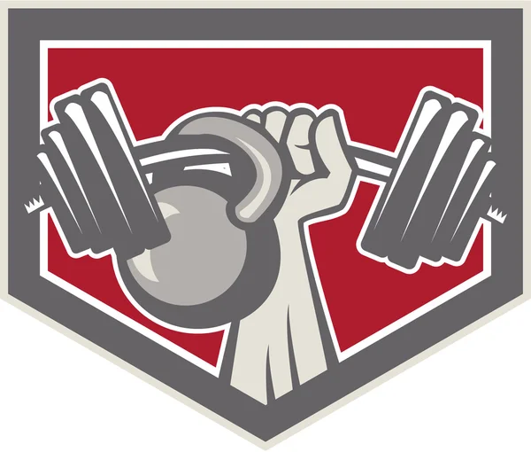 Berserker Lifting Barbell Kettlebell Circle Retro Stock Vector Image by ©patrimonio #125253312