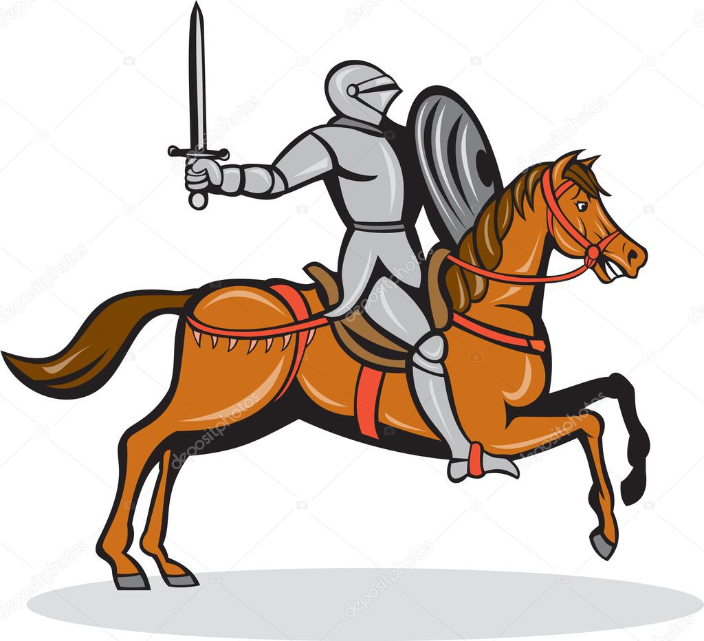 Knight Riding Horse Cartoon Stock Vector by ©patrimonio 47705827