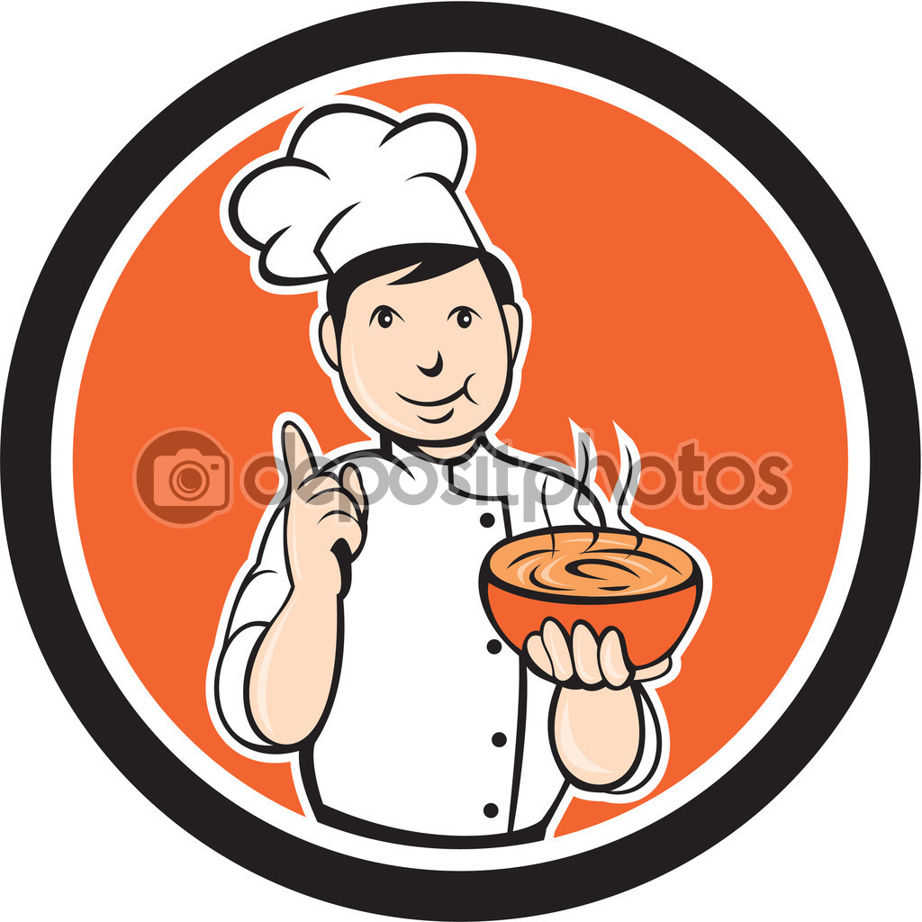 Chef Cook Carrying Bowl Circle Cartoon Stock Vector Image by ...
