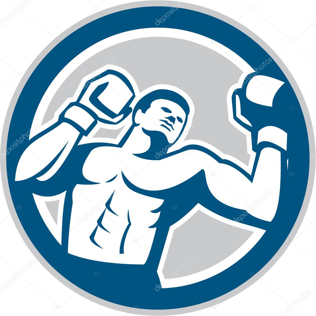 Boxer Boxing Boxing Circle Retro Stock Vector Image by ©patrimonio ...