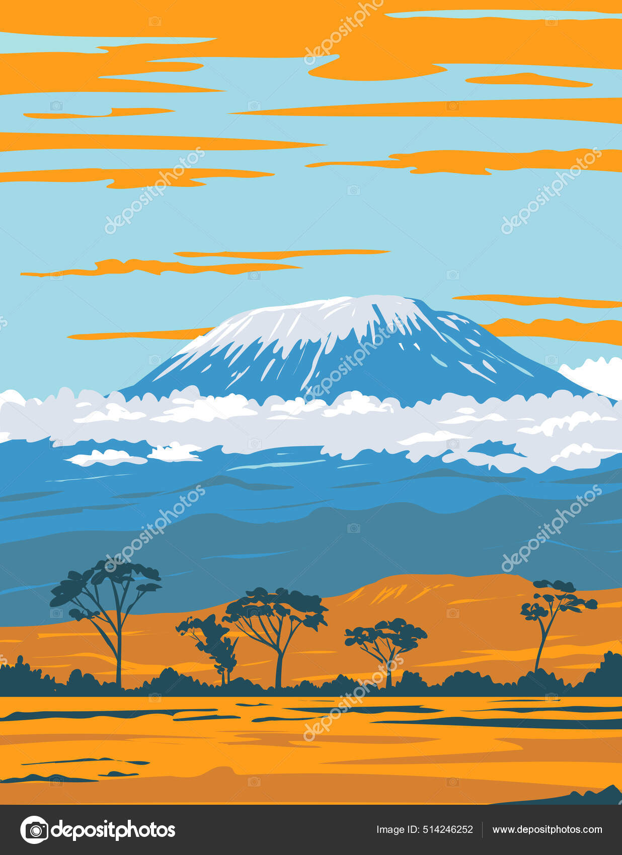 Vector Dormant Volcanoes