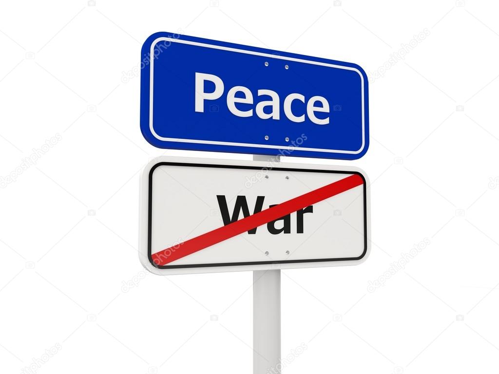 Peace road sign — Stock Photo © Mishchenko #43534547