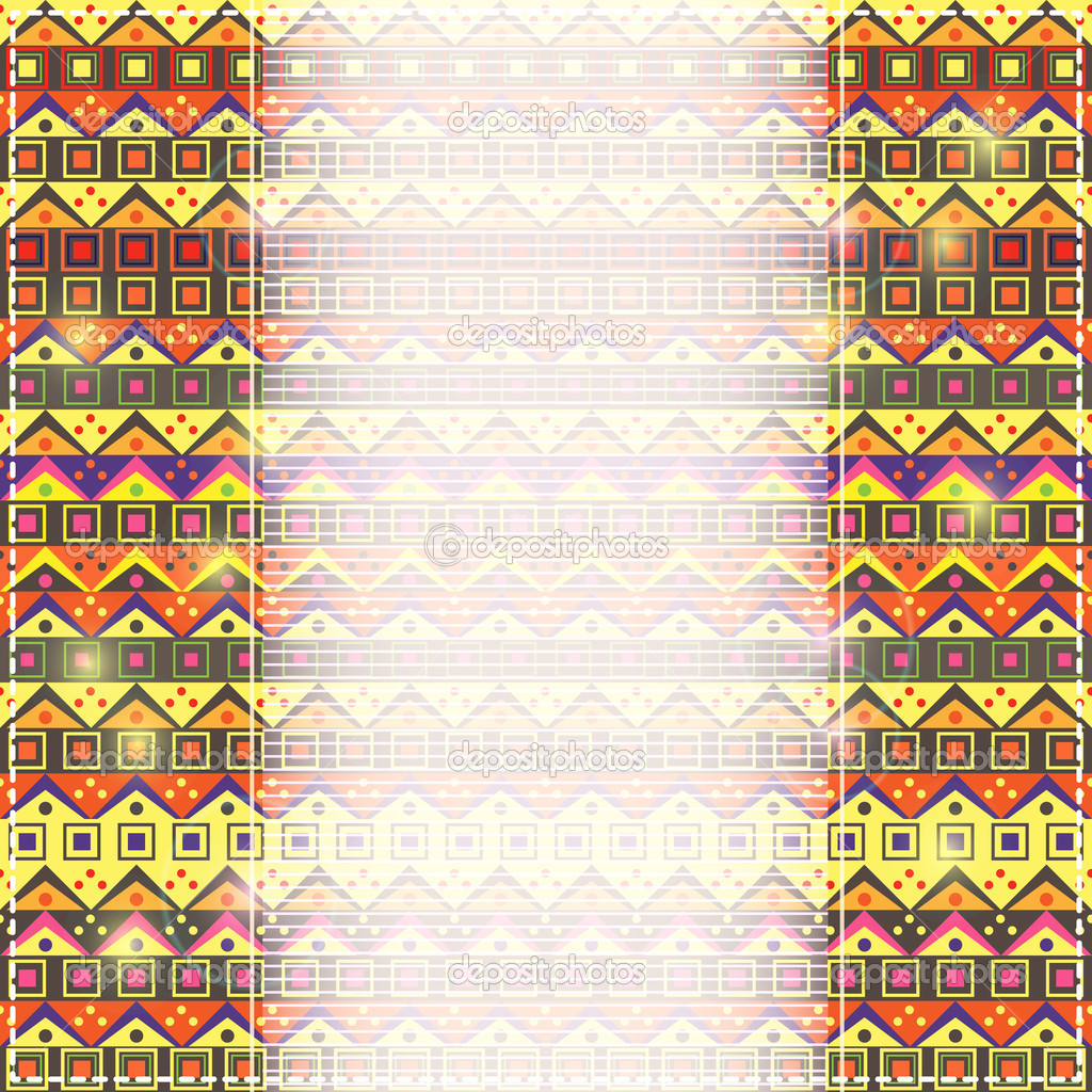 Invitation Card with place for Text and African Ethnic Patter — Stock ...